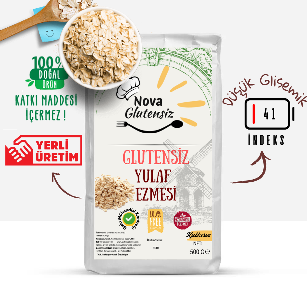 Glutensiz Yulaf Ezmesi 500 G - Glutensiz Mağaza